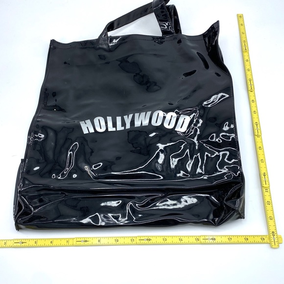 Hollywood | Bags | Vintage Hollywood Black Shiny Tote Bag Heavy Duty ...